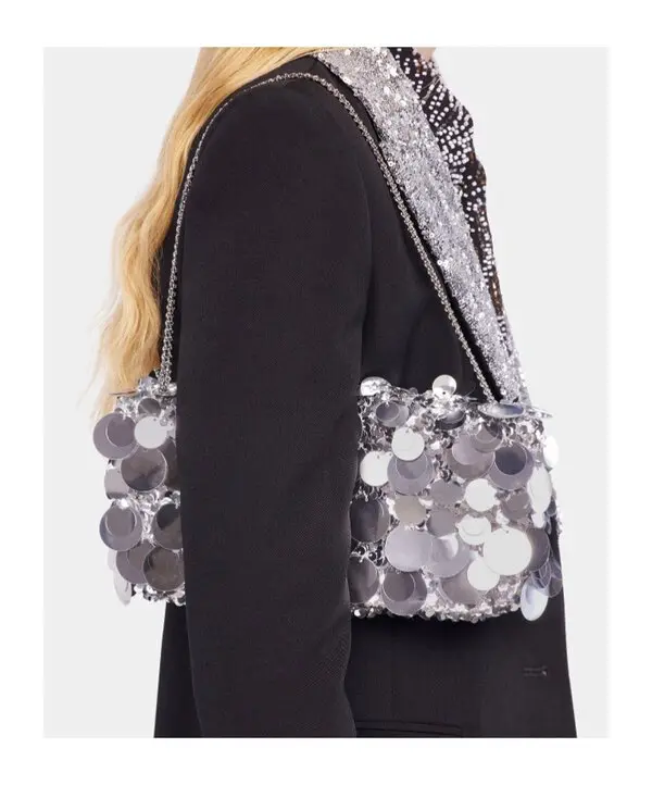 Rabanne Sparkle Baguette Bag - White