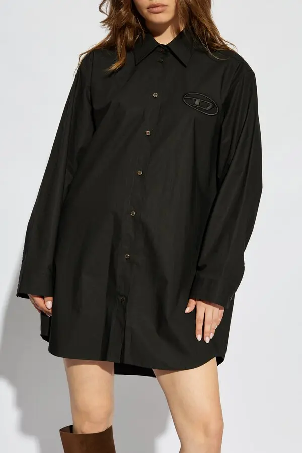 DIESEL® D-dalis Embroidered Logo Shirt Dress