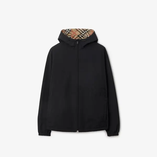 Burberry Logo Embroidered Checked Reversible Jacket - Multicolor