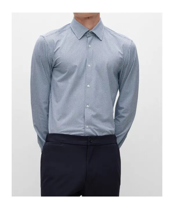 Hugo Boss Geometric-print Long-sleeve Shirt