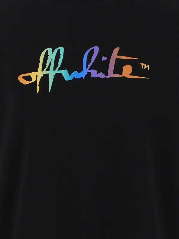 Off-White Rainbow Script Logo Print Tomboy T-shirt - Black