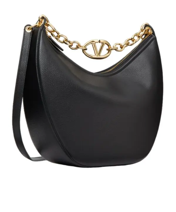 Valentino Garavani Vlogo Moon Medium Shoulder Bag - Black