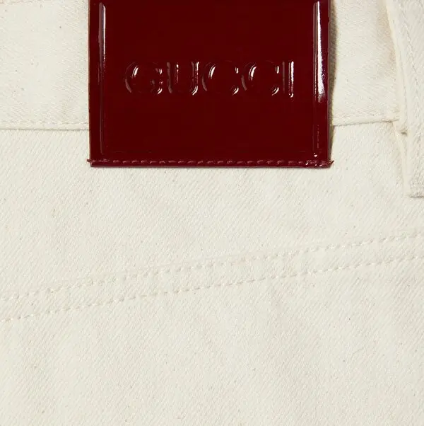 Gucci Balloon Jeans With Logo Patch - Hazel