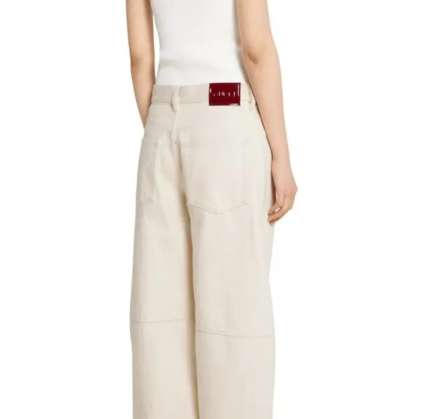 Gucci Balloon Jeans With Logo Patch - Hazel