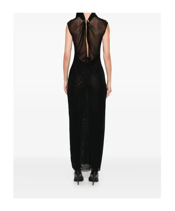 JEAN PAUL GAULTIER Sleeveless Sequined Tulle Maxi Dress With Back Embellishment