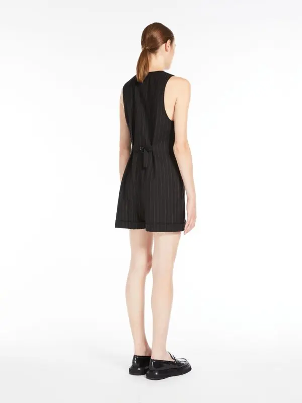 Max Mara Pinstriped Wool Jumpsuit