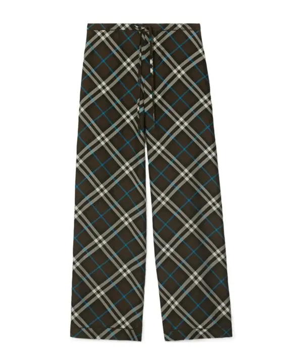 Burberry Straight-leg Checked Drawstring Trousers - Comfortable Brown