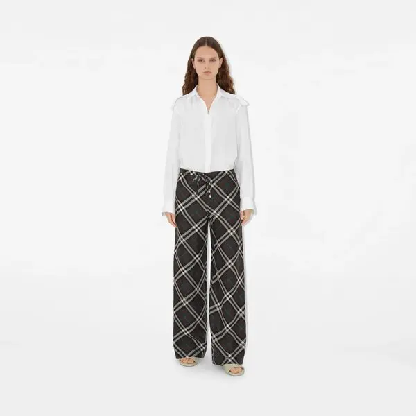 Burberry Straight-leg Checked Drawstring Trousers