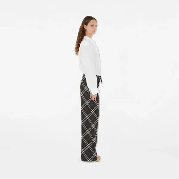 Burberry Straight-leg Checked Drawstring Trousers
