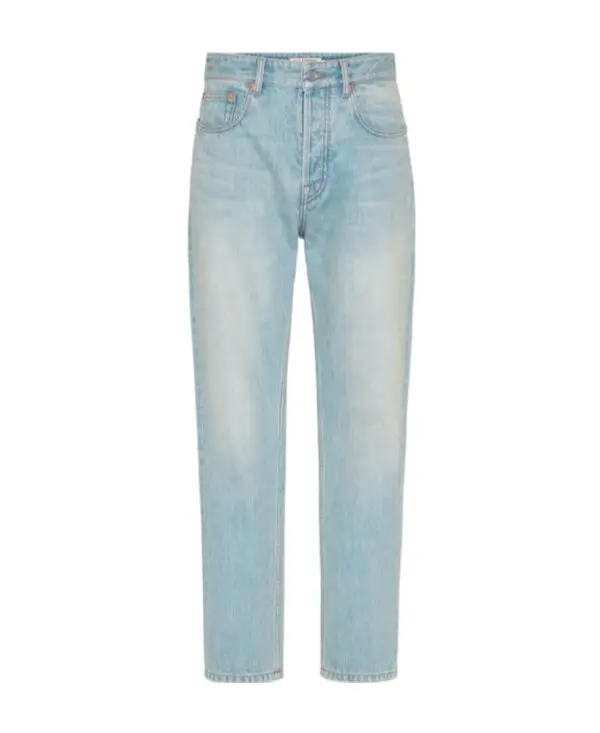 Valentino Garavani Logo Patch Mid-rise Jeans