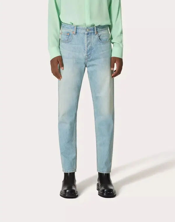 Valentino Garavani Logo Patch Mid-rise Jeans