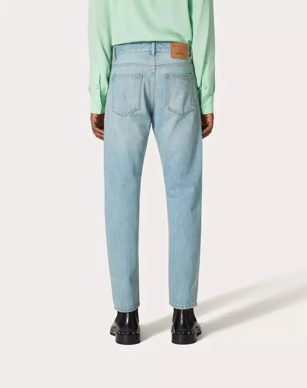 Valentino Garavani Logo Patch Mid-rise Jeans
