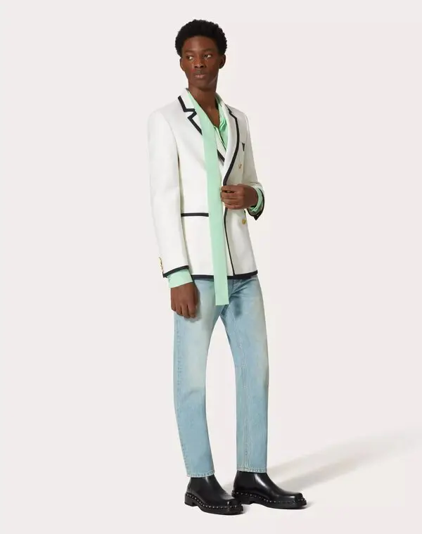 Valentino Garavani Logo Patch Mid-rise Jeans