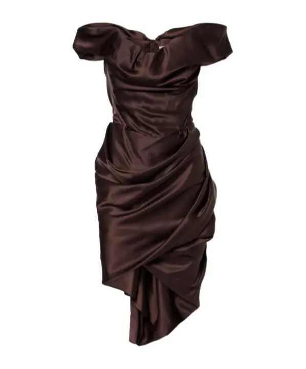 VIVIENNE WESTWOOD Asymmetrical Draped Mini Dress With Corset Detail - Black