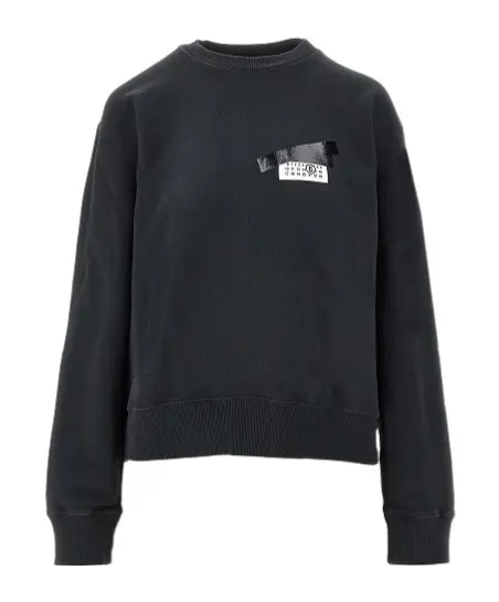 MAISON MARGIELA Numeric Signature Label Crewneck Sweatshirt - Black