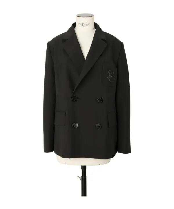 Sacai Logo-appliqué Double-breasted Blazer
