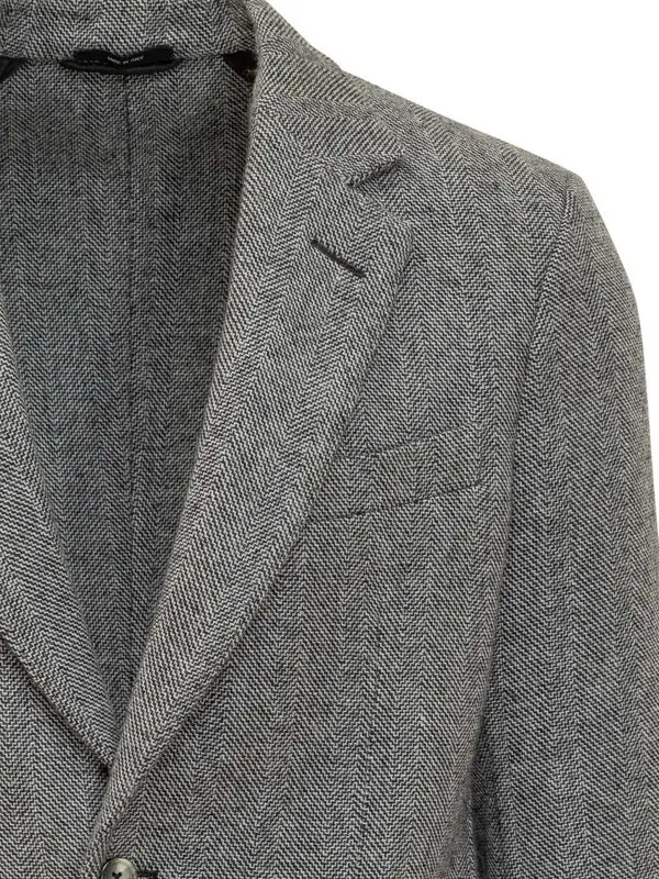 TOM FORD Single Breasted Chevron Pattern Jacket - Gray