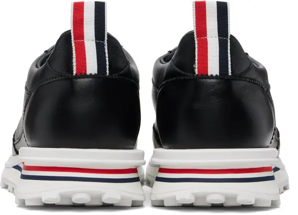 Thom Browne Lace-up Leather Sneakers With Tricolor Detail