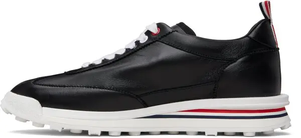 Thom Browne Lace-up Leather Sneakers With Tricolor Detail