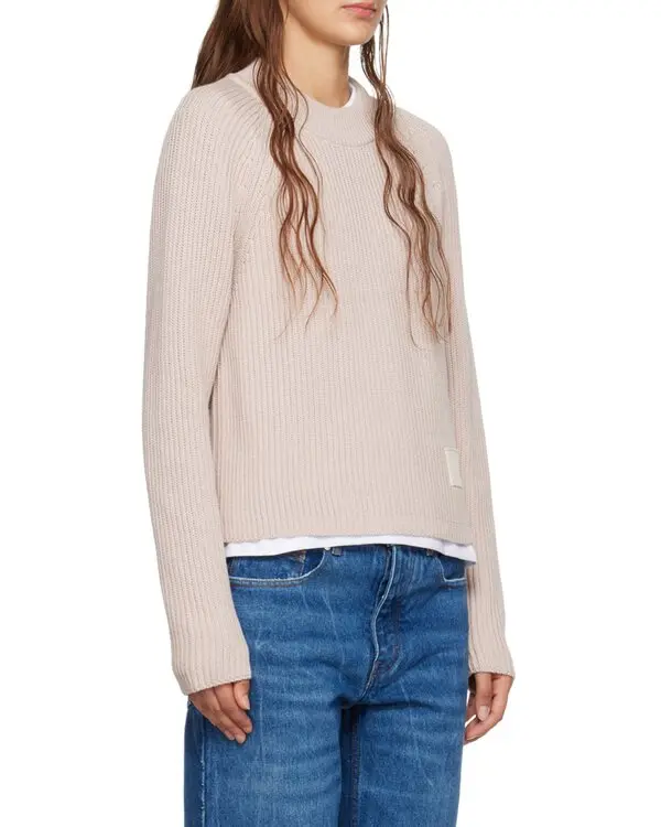 AMI Paris Logo Patch Crewneck Jumper - Pink