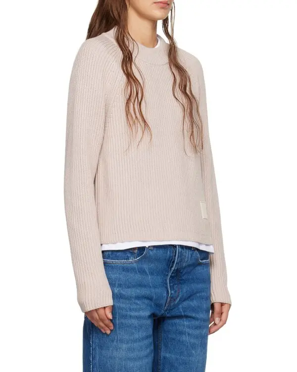 AMI Paris Logo Patch Crewneck Jumper - Pink