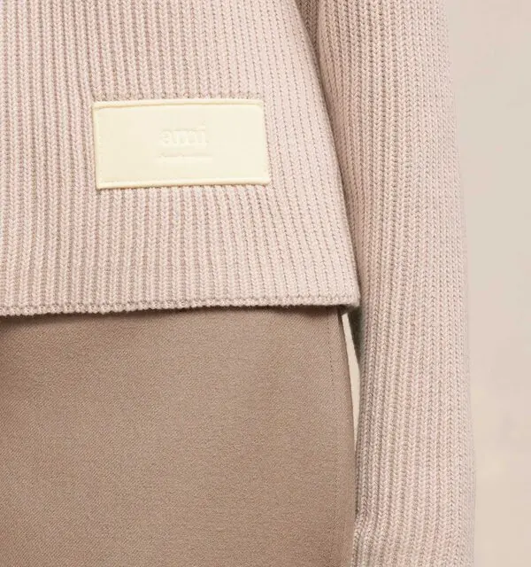 AMI Paris Logo Patch Crewneck Jumper - Pink