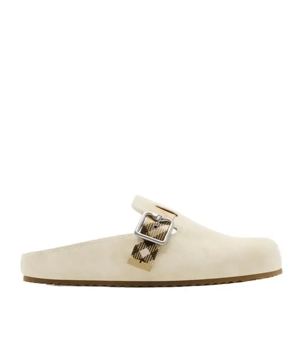 Burberry Checked Side-buckle Clogs - Bake