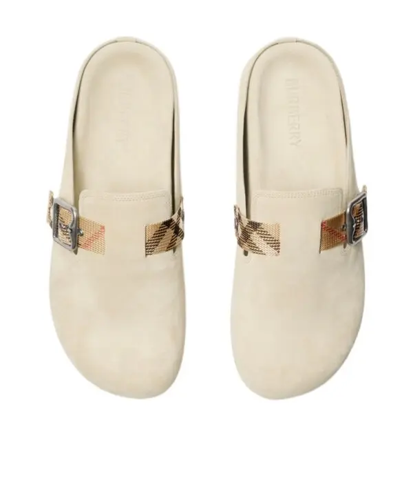 Burberry Checked Side-buckle Clogs - Bake