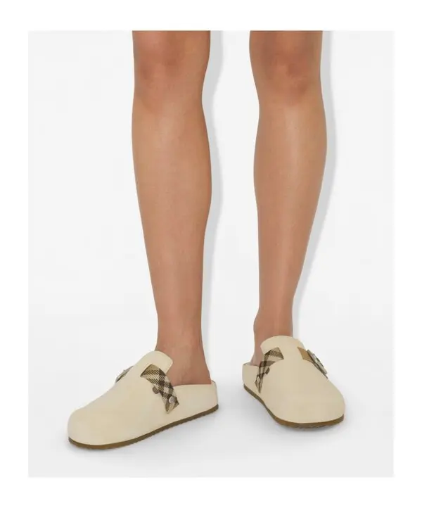 Burberry Checked Side-buckle Clogs - Bake