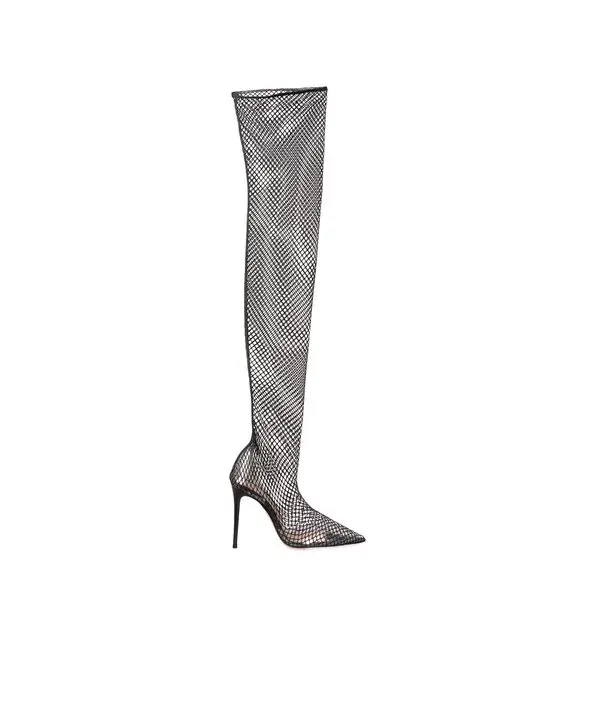 GIANVITO ROSSI Over-the-knee Mesh Stiletto Boots