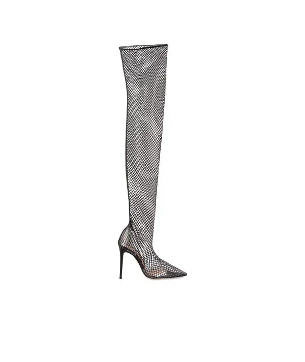 GIANVITO ROSSI Over-the-knee Mesh Stiletto Boots