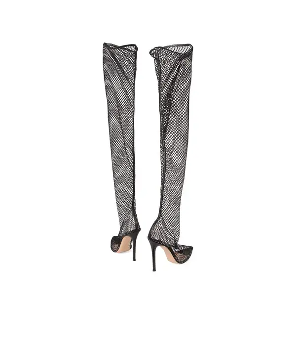 GIANVITO ROSSI Over-the-knee Mesh Stiletto Boots