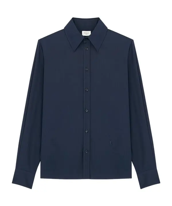 Saint Laurent Cassandre Button-up Shirt - Dark Blue