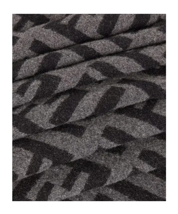 Fendi Logo Jacquard Fringed Scarf