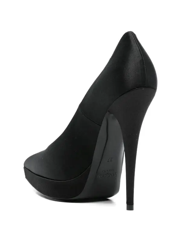 Saint Laurent Pointed Toe Leather Pumps - Black