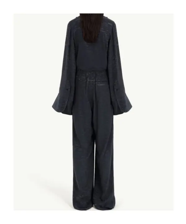 MAISON MARGIELA Satin Pants With Numerical Pattern - Black