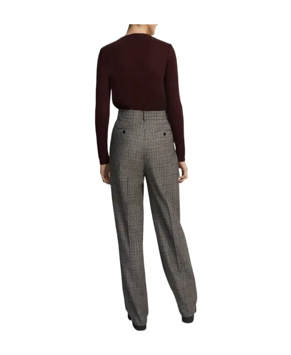 Theory Checked Tailored Wide-leg Trousers
