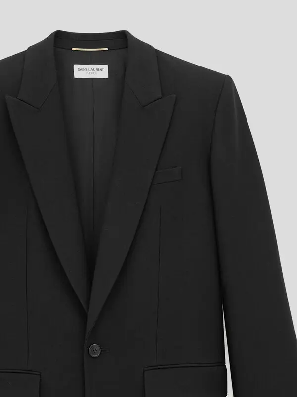 Saint Laurent Single-breasted Long Jacket - Black