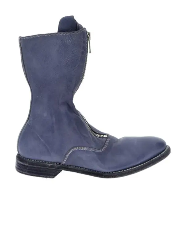Guidi Round-headed Zip-up Ankle Boots - Blue