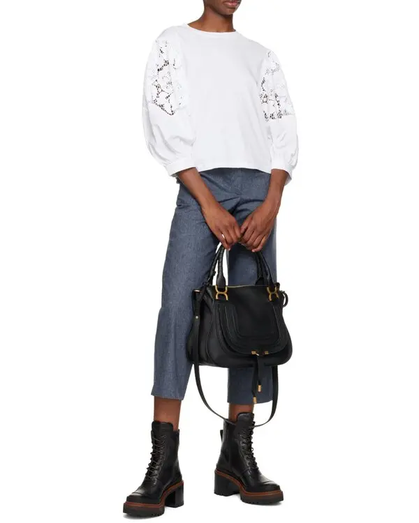 Chloé Marcie Foldover Top Tote Bag - Black