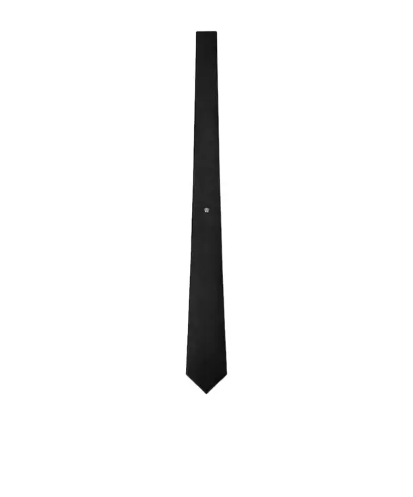 Versace Medusa-head Pointed Tip Tie - Black