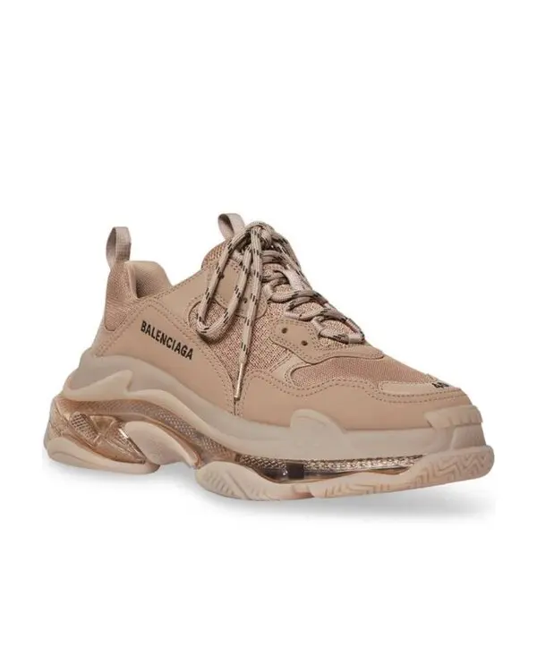 Balenciaga Triple S Clear Sole Sneakers - Brown