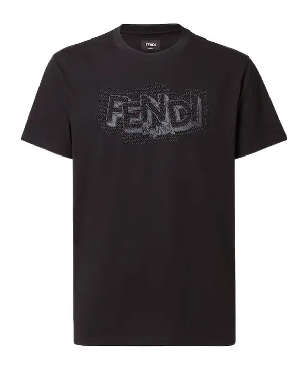 Fendi Pop Pois Motif Embroidered Crewneck T-shirt