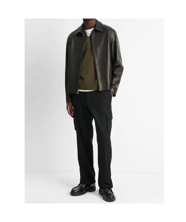 Vince Zippered Lambskin Leather Jacket