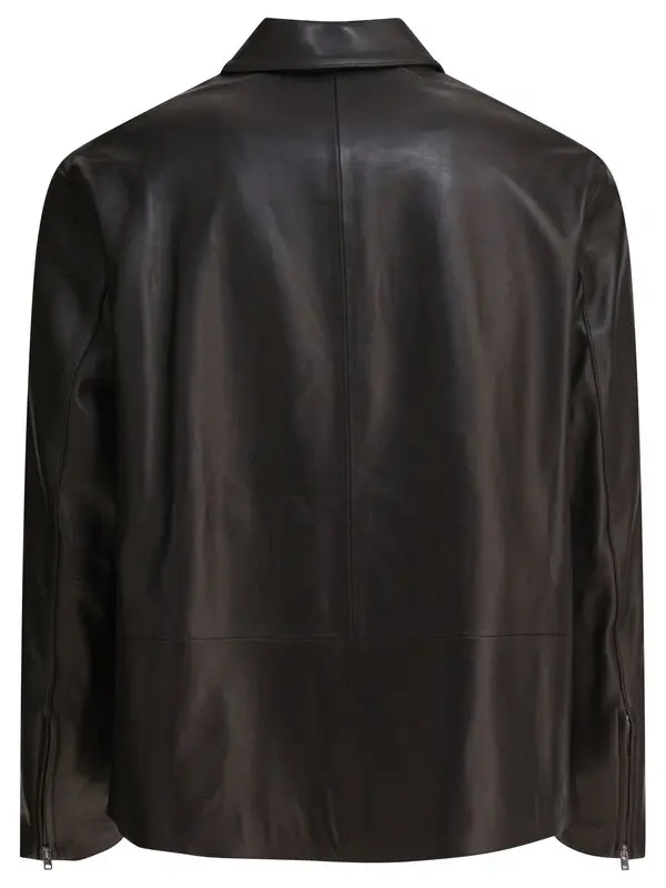 Vince Zippered Lambskin Leather Jacket - Black