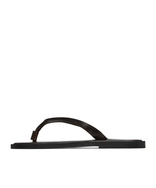 Auralee Square Toe Open Toe Flip Flops
