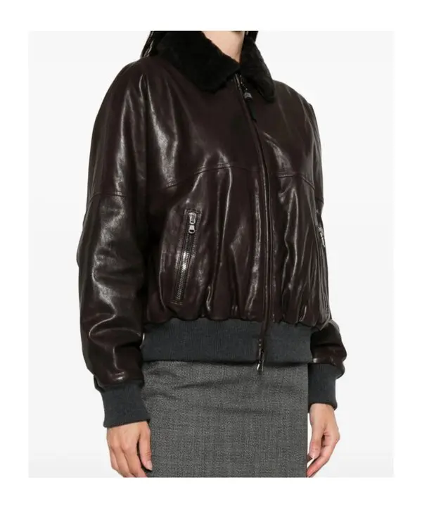 Brunello Cucinelli Shearling Collar Zip-up Jacket - No