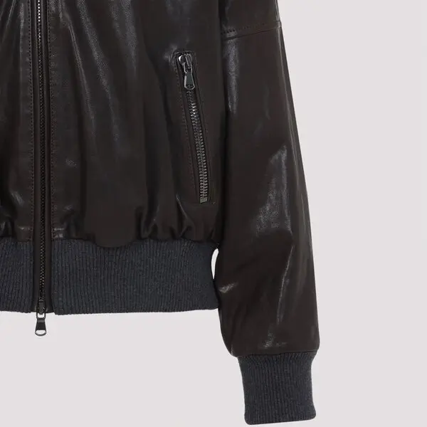 Brunello Cucinelli Shearling Collar Zip-up Jacket - No