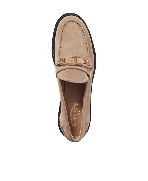 TOD'S Chain Detail Loafers - Nude