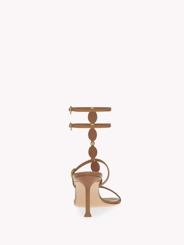 GIANVITO ROSSI Embellished Ankle Strap Sandals - Brown